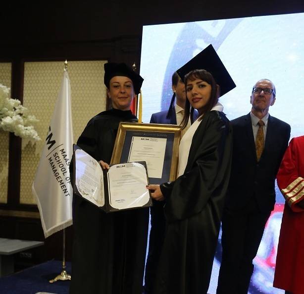 Celebrating the graduation at Mahan Business School